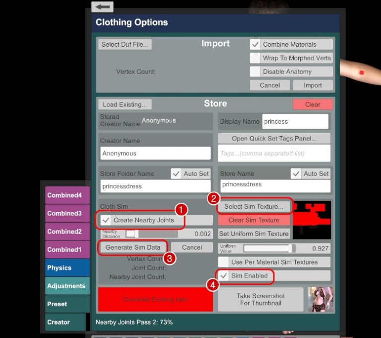 VaMにCloth Import。DAZから服を取り込む方法
